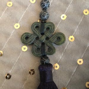 Accessories | Jade Key Ring With Dark Purple Tassel | Poshmark